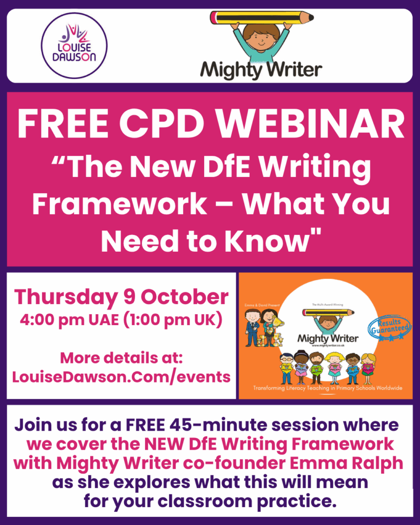FREE! Mighty Writer CPD webinar “New DfE Writing Framework - What You ...